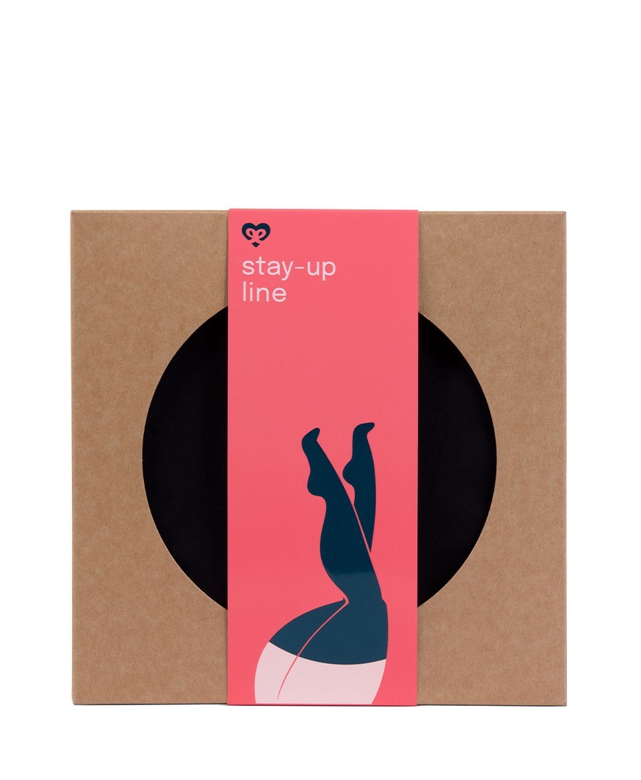 Bas Autofixant 30 Deniers avec Dentelle Haute - Poudre | Leela Lab